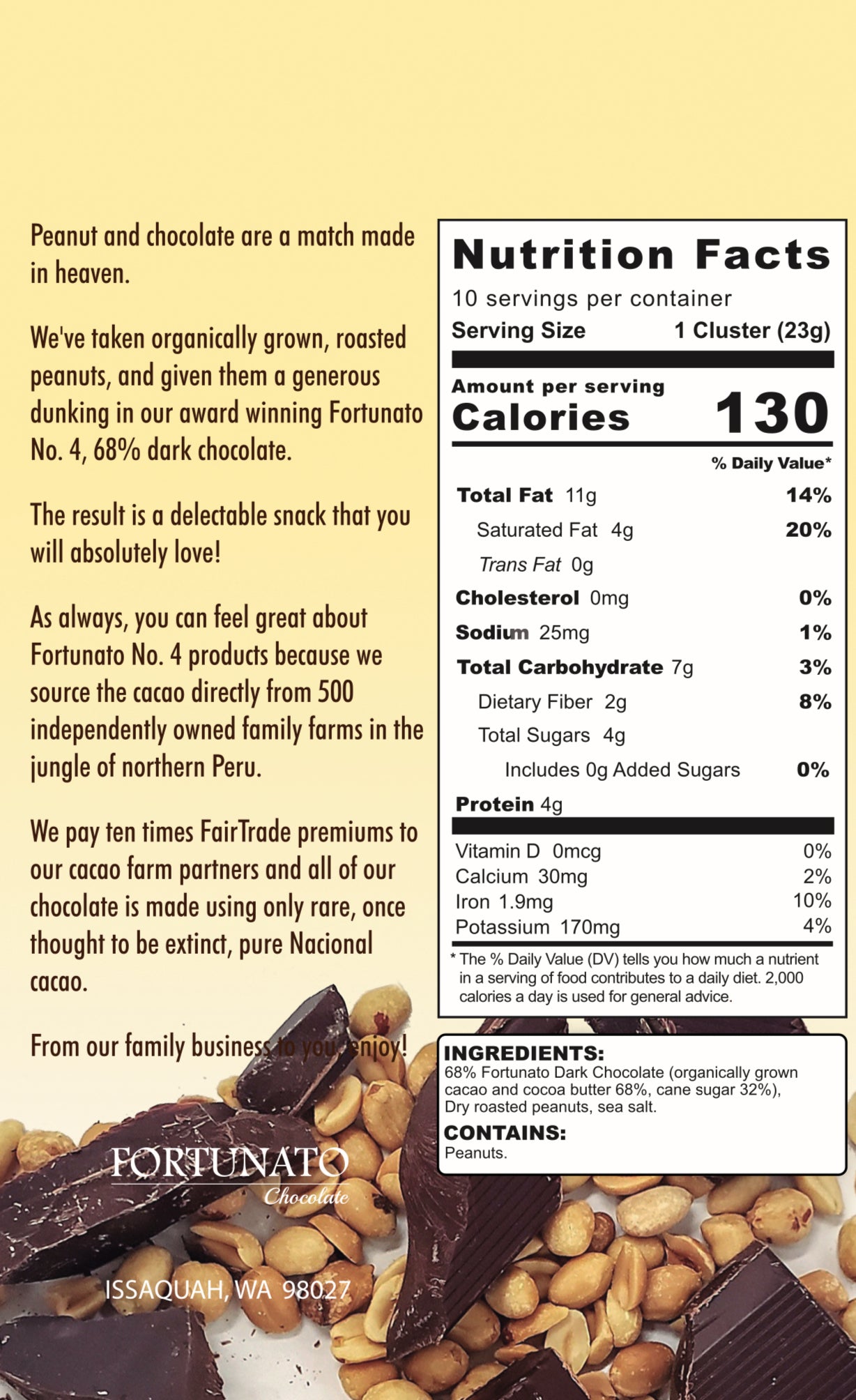 Fortunato Dark Chocolate Peanut Clusters - 8 oz – FortunatoNo4